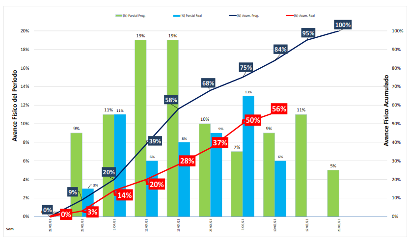 Microsoft Project - Informe %planeado, %planeado acumulado, %real ...