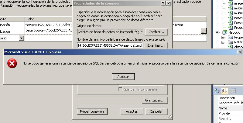 SQL Server - conexion con sqlserver (adjnto pantalla de error) SQL Server - conexion con sqlserver (adjnto pantalla de error)