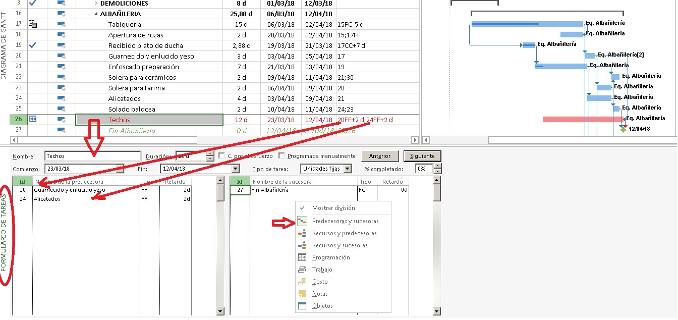 Microsoft Project - Columna personalizada, de predecesoras