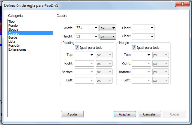 Dreamweaver - desplazamientos dependiendo del monitor